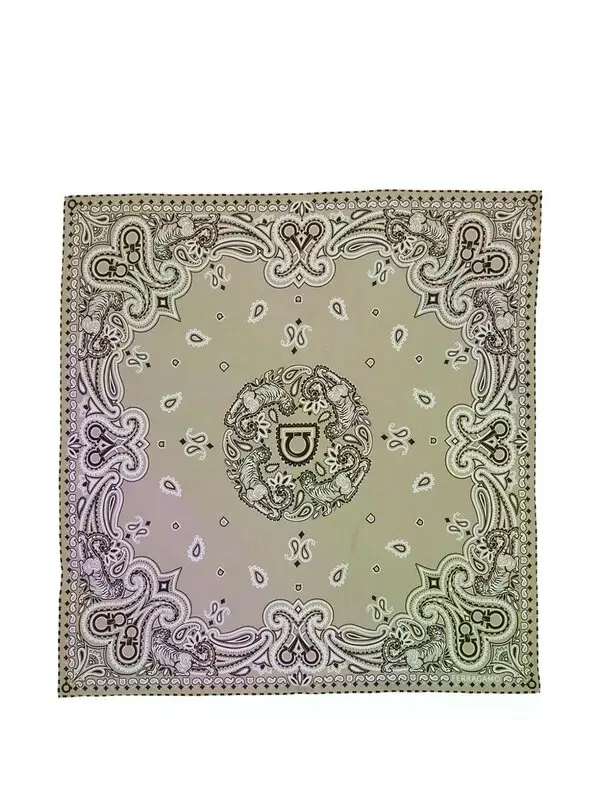 FERRAGAMO Gancini Paisley-print Scarf - Neutrals