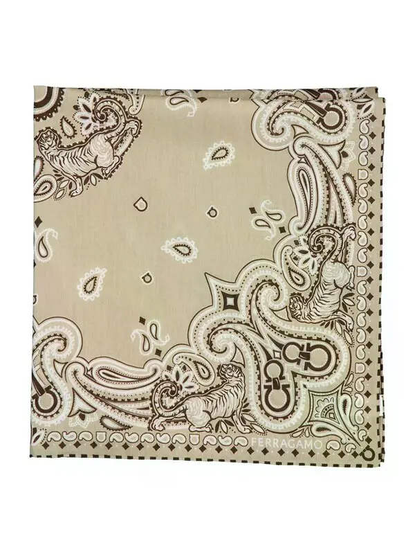 FERRAGAMO Gancini Paisley-print Scarf