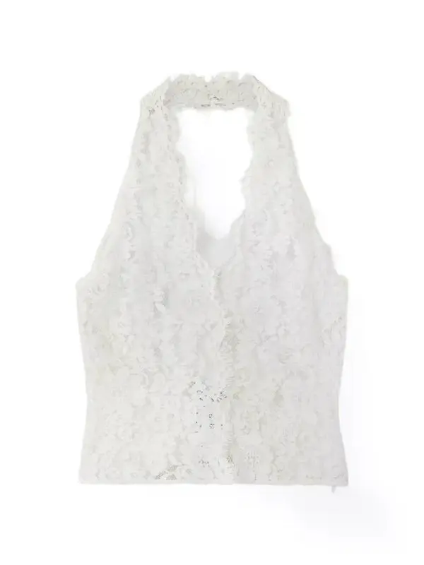 Stella McCartney Lace-embroidered Halterneck Top - Neutrals