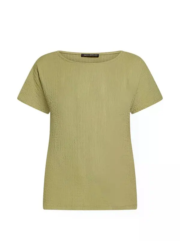 BETTY BARCLAY Seersucker Effect Short Sleeve T-shirt - Green