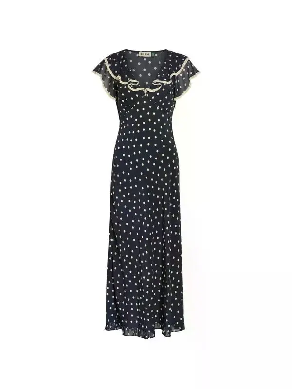Rixo Bethea Polka-dot Ruffled Maxi Dress - Blue