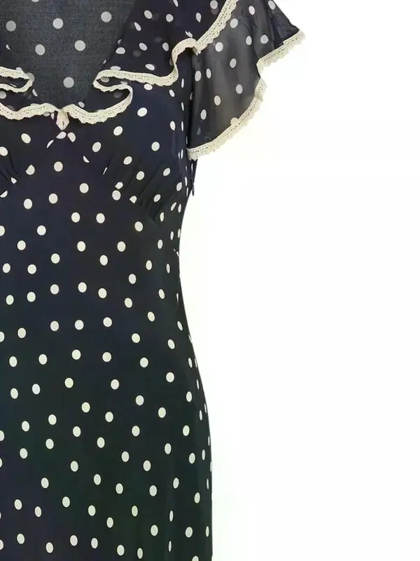 Rixo Bethea Polka-dot Ruffled Maxi Dress