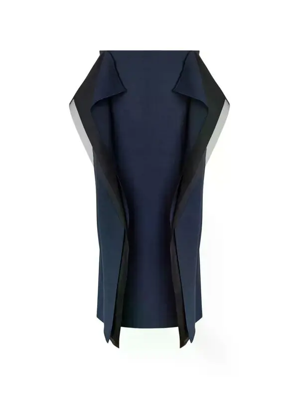 A.W.A.K.E. Mode Draped Panel Midi Skirt - Blue