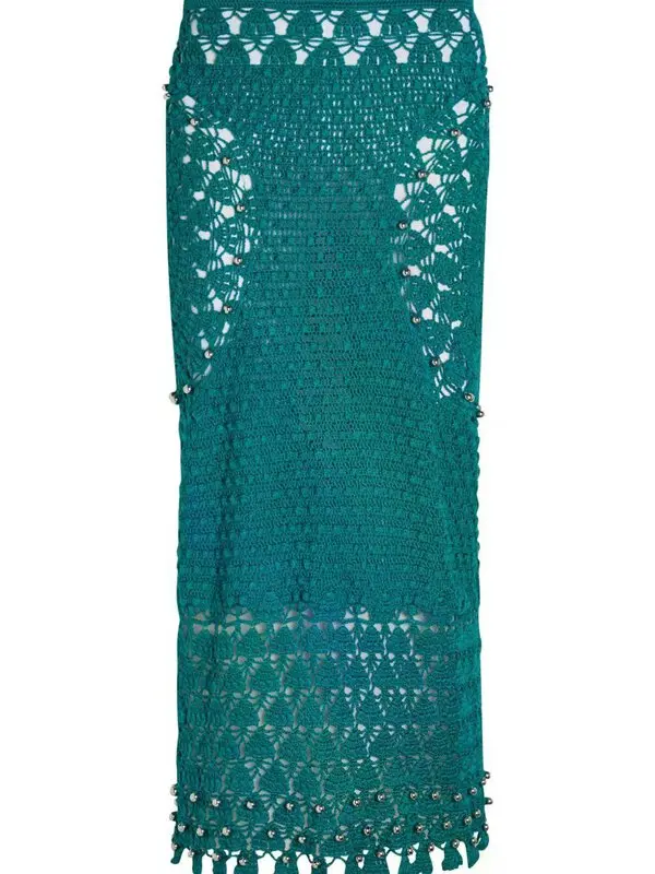 Rabanne Embellished Crochet Maxi Skirt