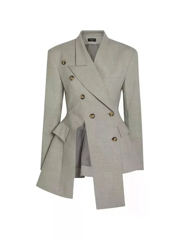 A.W.A.K.E. Mode Asymmetric Double-breasted Jacket - Grey