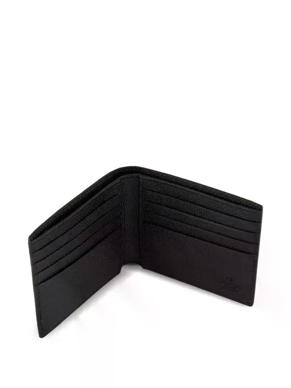 Valentino Garavani Vlogo Signature Leather Billfold Wallet - Black
