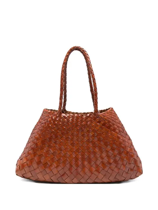 Dragon Diffusion Woven Leather Top Handle Bag - Multicolor