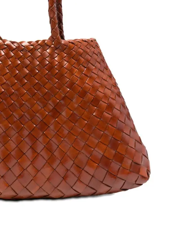 Dragon Diffusion Woven Leather Top Handle Bag - Multicolor