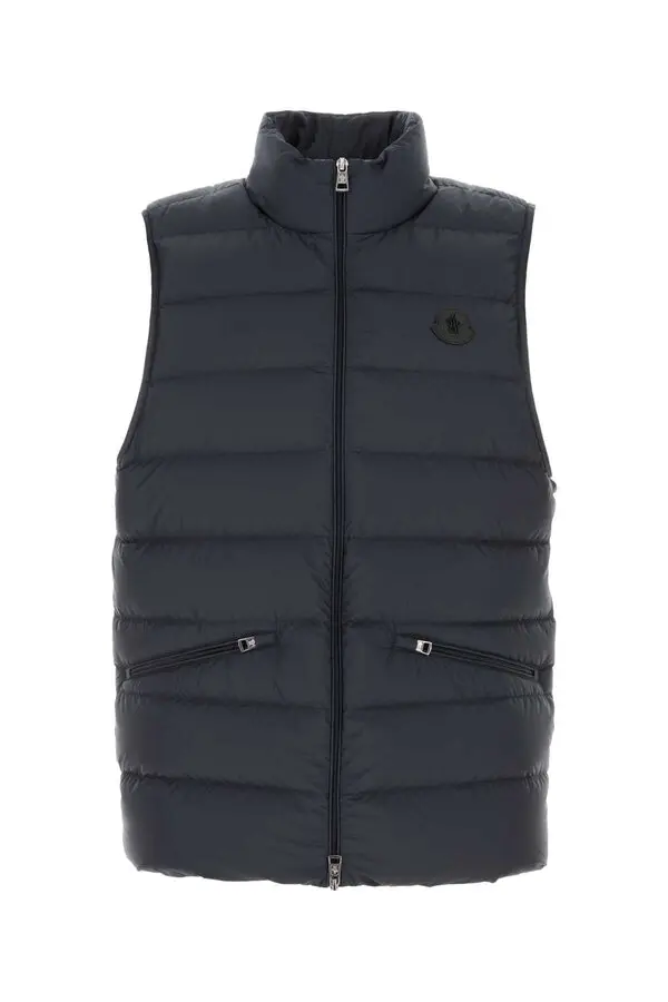 Moncler Navy Polyester Sleeveless Lechtal Down Jacket