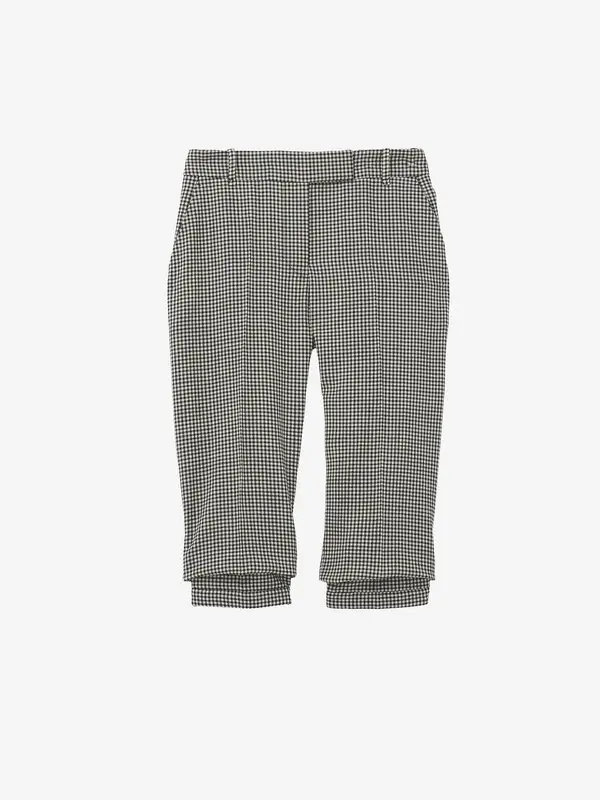 Alexander McQueen Gingham Check Tailored Capri Trousers - Black/ivory