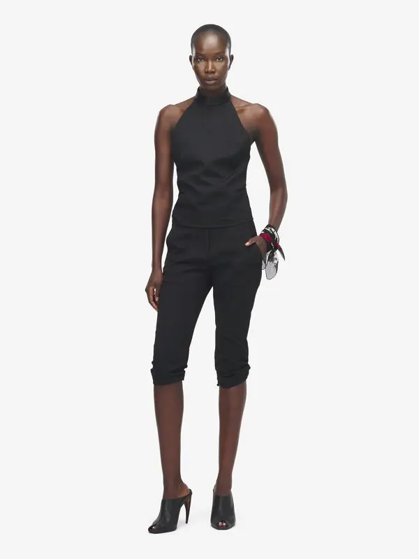Alexander McQueen Tailored Capri Trousers With Embroidered Logo