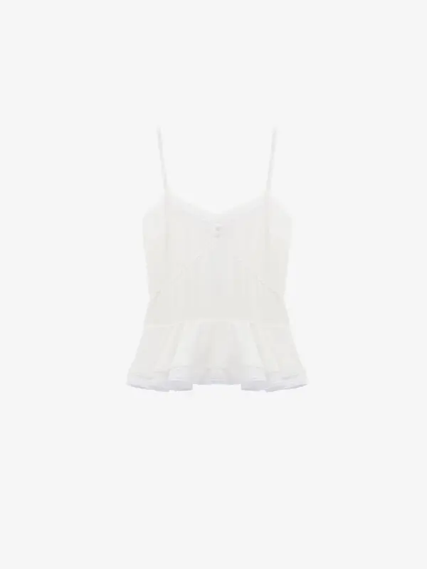 Alexander McQueen Silk Peplum Cami Top - Ivory