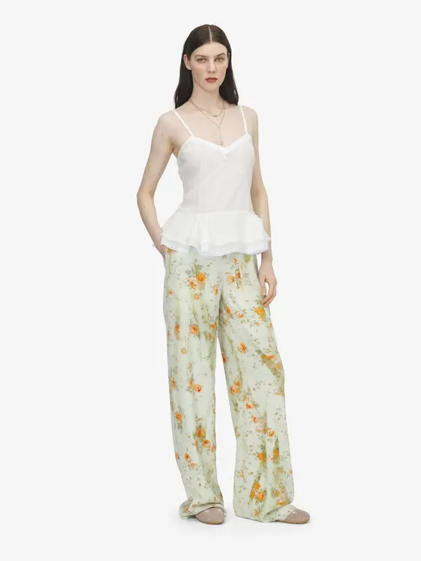 Alexander McQueen Silk Peplum Cami Top