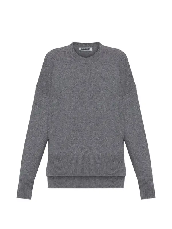 JIL SANDER Crew Neck Long Sleeve Knitwear With Ribbed Trim And Side Slits - Multicolor