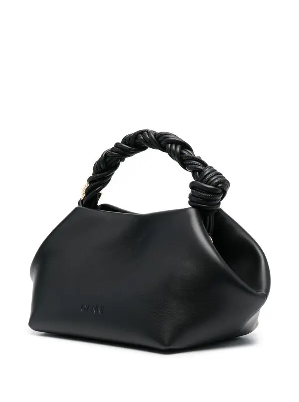 GANNI Handbag With Twisted Leather Handle And Butterfly Logo - Multicolor