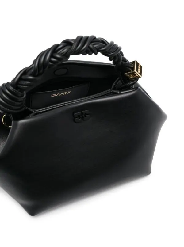 GANNI Handbag With Twisted Leather Handle And Butterfly Logo - Multicolor