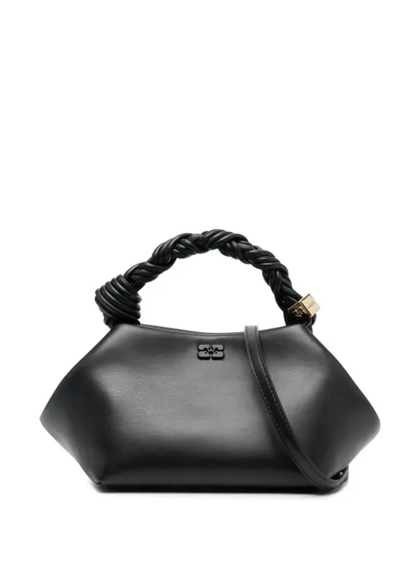 GANNI Handbag With Twisted Leather Handle And Butterfly Logo - Multicolor