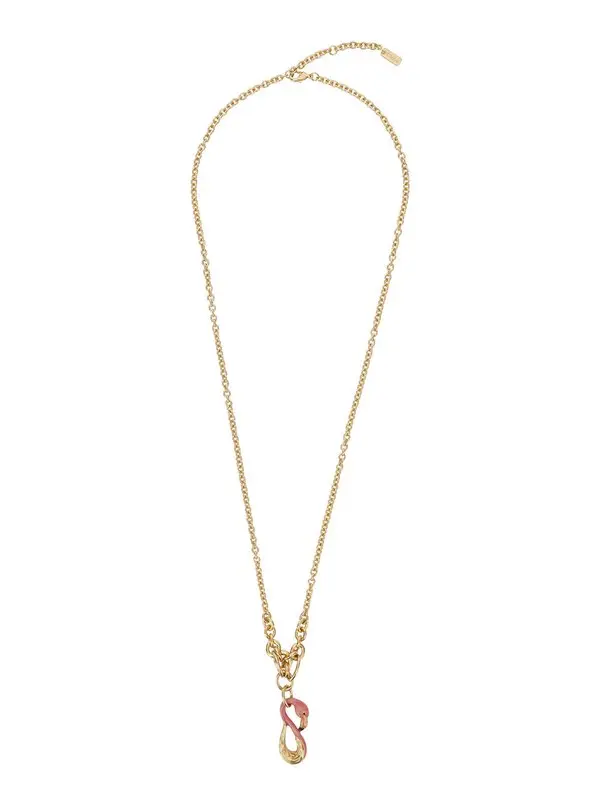 Chloé Gold-colored Necklace With Chain Design And Front Pendant In Brass For - Multicolor