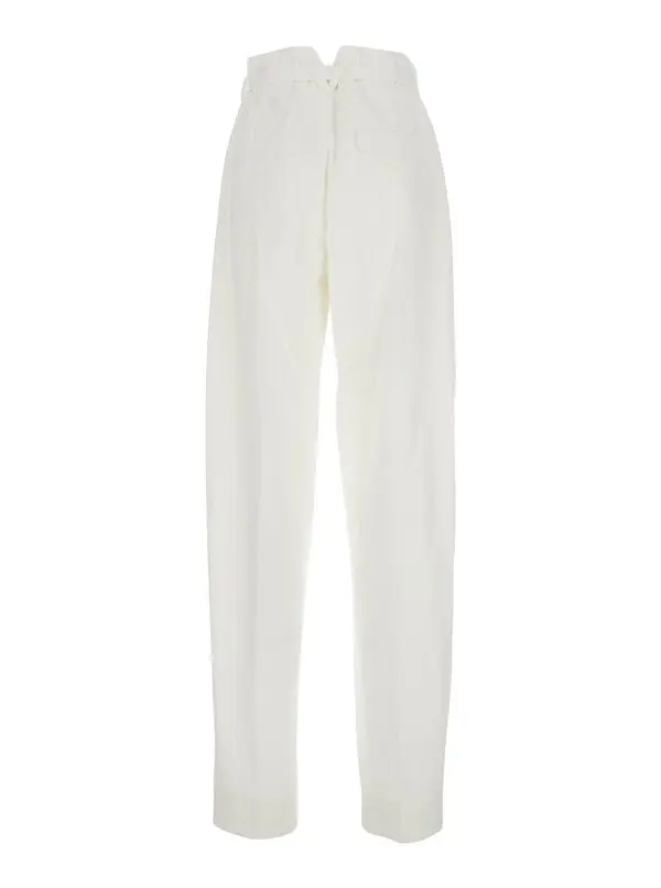 Bottega Veneta Cotton Tapered Leg Pants With Belt