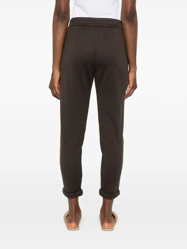 Brunello Cucinelli Cotton And Silk Trousers With Monili Trim - Multicolor