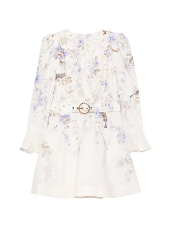 Zimmermann Luna Linen Mini Dress - Multicolor