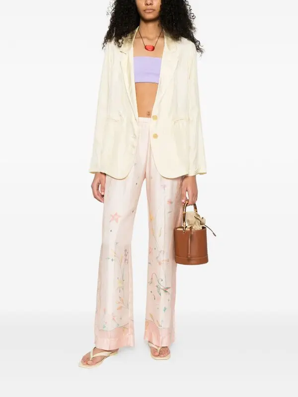 FORTE_FORTE Printed Silk Trousers