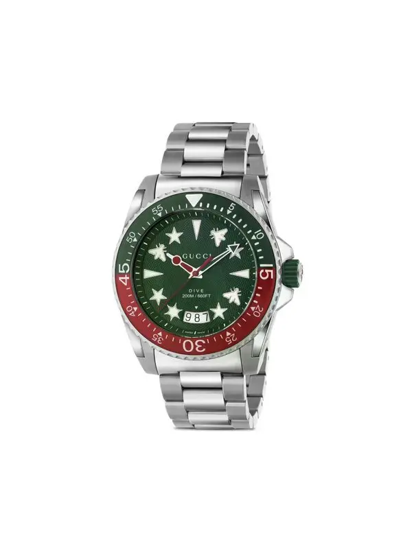 Gucci Dive 40mm Stainless Steel Automatic Watch - Green