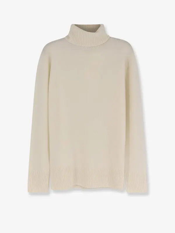 TOTEME Cashmere High Neck Long Sleeve Sweater - Cream