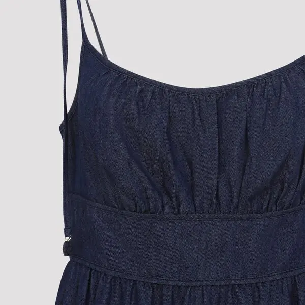 Zimmermann Mahon Broderie Denim Midi Dress - Blue