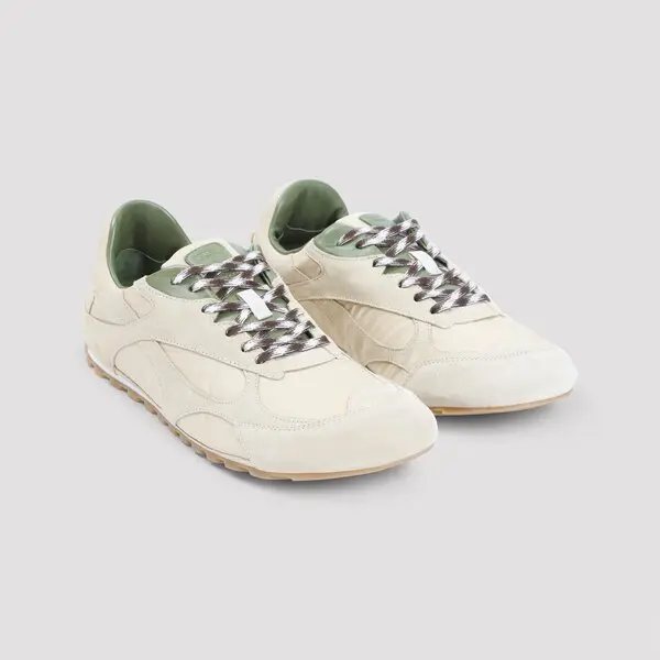 Bottega Veneta Suede Leather Flash Orbit Sneakers - White