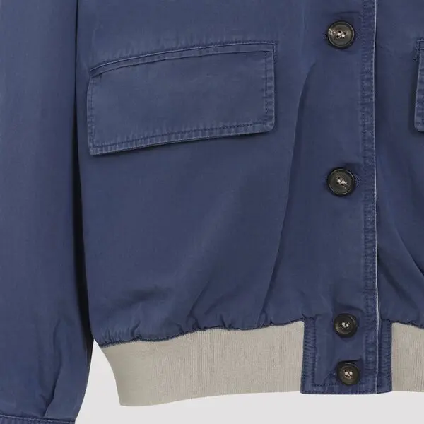 Miu Miu Old Washed Twill Blouson - Blue