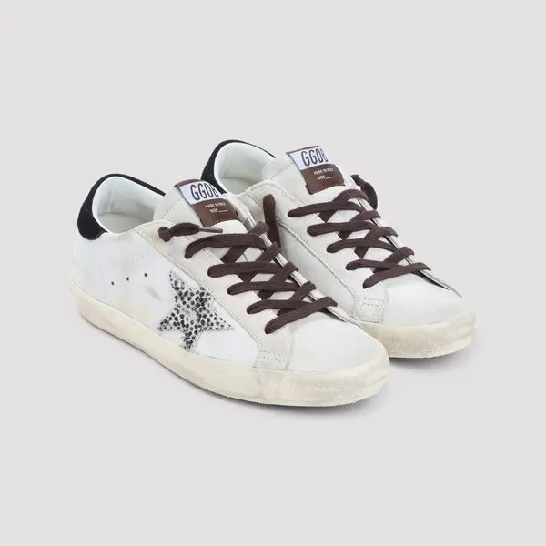 GOLDEN GOOSE Superstar Leather And Suede Distressed Sneakers