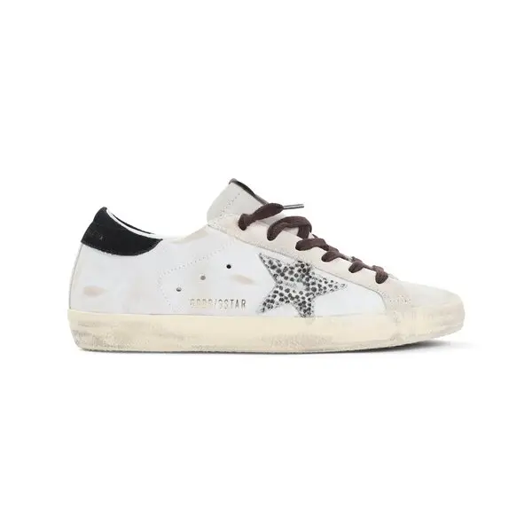 GOLDEN GOOSE Superstar Leather And Suede Distressed Sneakers - White