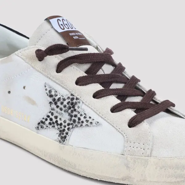 GOLDEN GOOSE Superstar Leather And Suede Distressed Sneakers