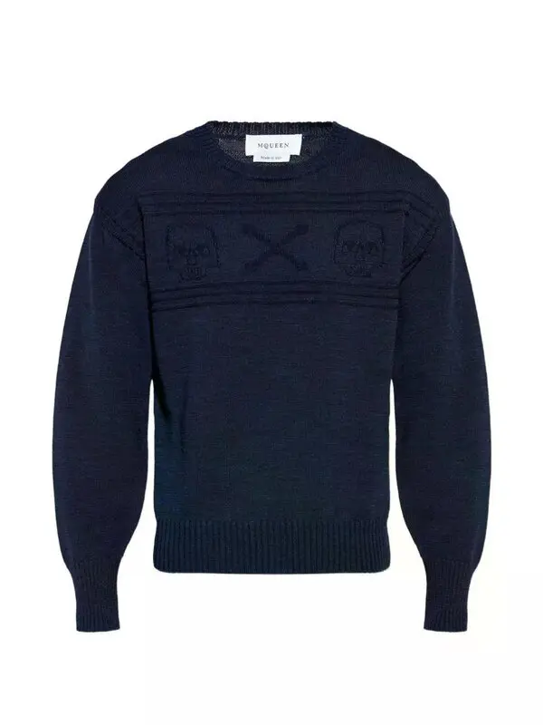 Alexander McQueen Skull Motif Wool Sweater