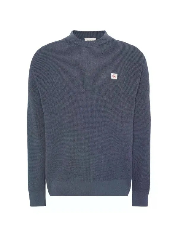 Calvin Klein Waffle Knit Logo Patch Sweater