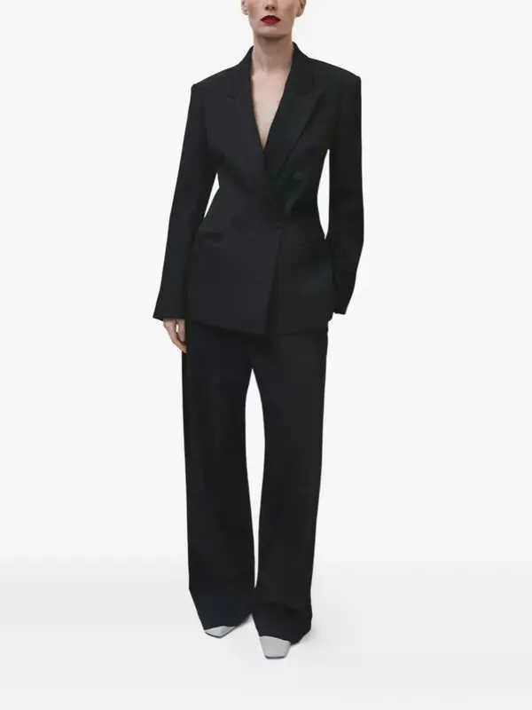 Another Tomorrow Satin-stripe Tuxedo Trousers