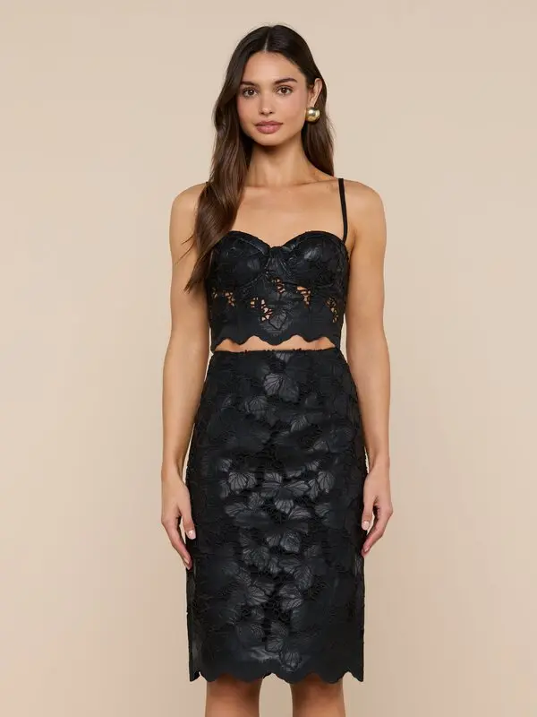 L'Agence Sonya Vegan Leather Bustier - Black