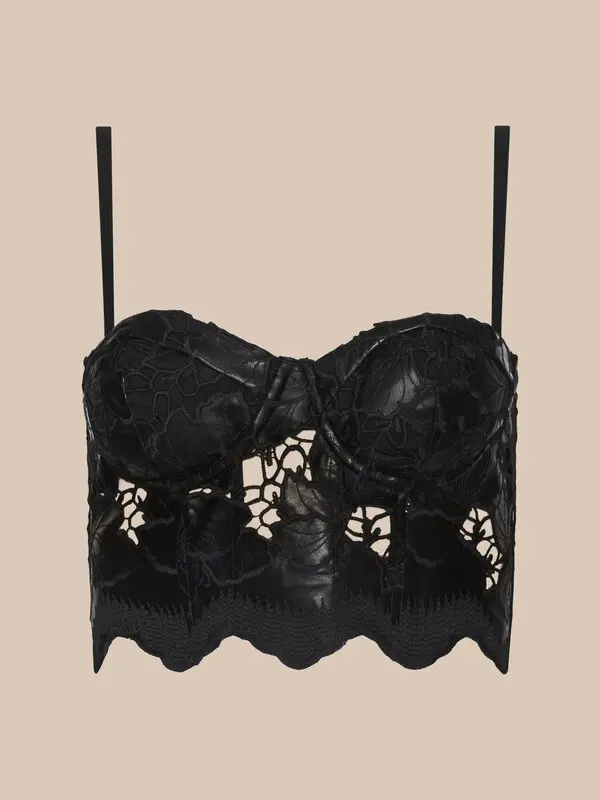 L'Agence Sonya Vegan Leather Bustier - Black