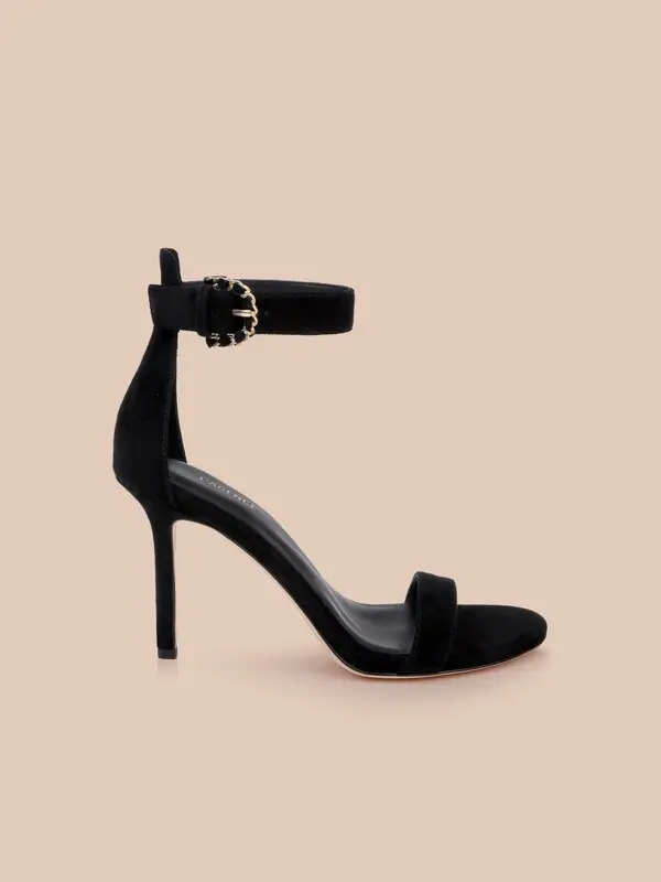 L'Agence Gisele Suede Sandal - Black Suede
