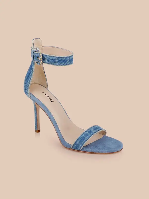 L'Agence Gisele Denim Ankle Strap Sandal