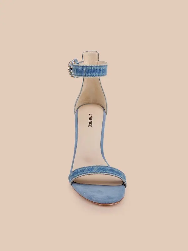 L'Agence Gisele Denim Ankle Strap Sandal