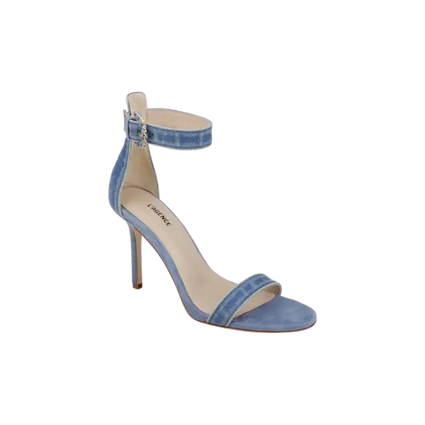 L'Agence Gisele Denim Ankle Strap Sandal - Light Denim