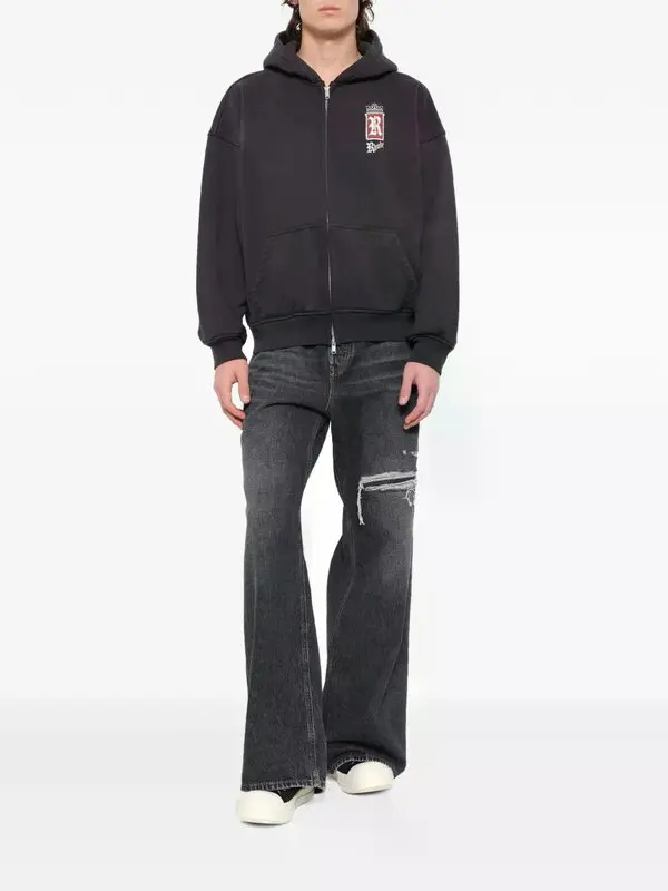 Rhude Fumar 91 Logo-print Zip-up Hoodie