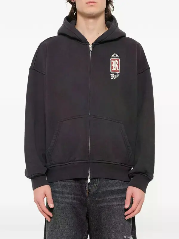 Rhude Fumar 91 Logo-print Zip-up Hoodie
