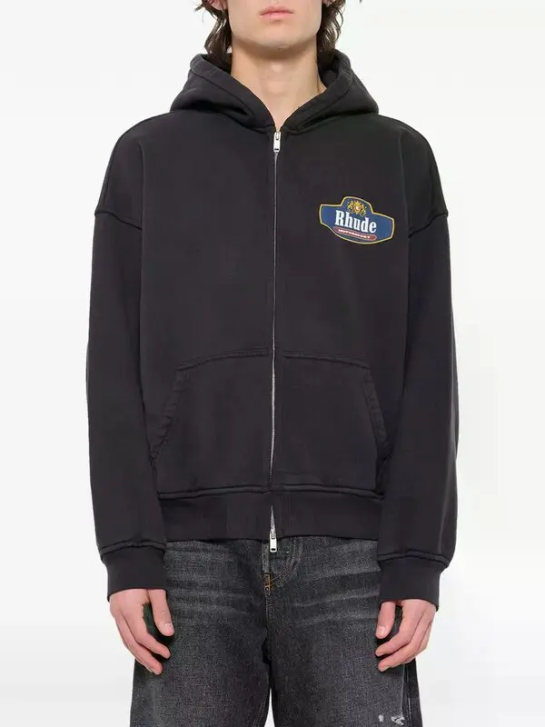 Rhude Racing Crest Zip-up Hoodie