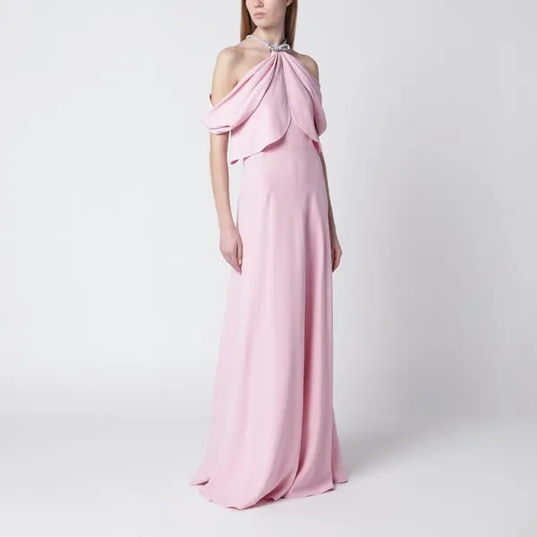 Alberta Ferretti Long Off-shoulder Dress