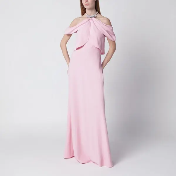 Alberta Ferretti Long Off-shoulder Dress - Pink