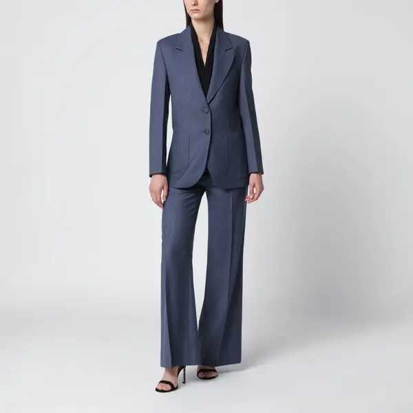Victoria Beckham Alina Trousers In Mélange Wool Blend