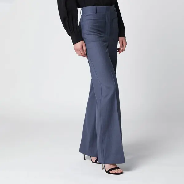 Victoria Beckham Alina Trousers In Mélange Wool Blend